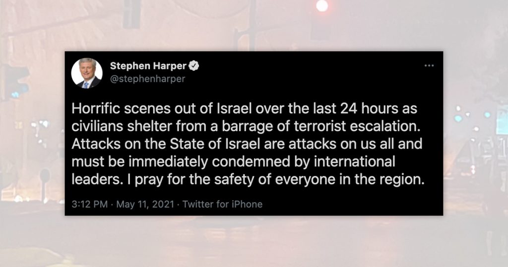 Stephen Harper condemns Hamas attack on Israel as Trudeau remains ...