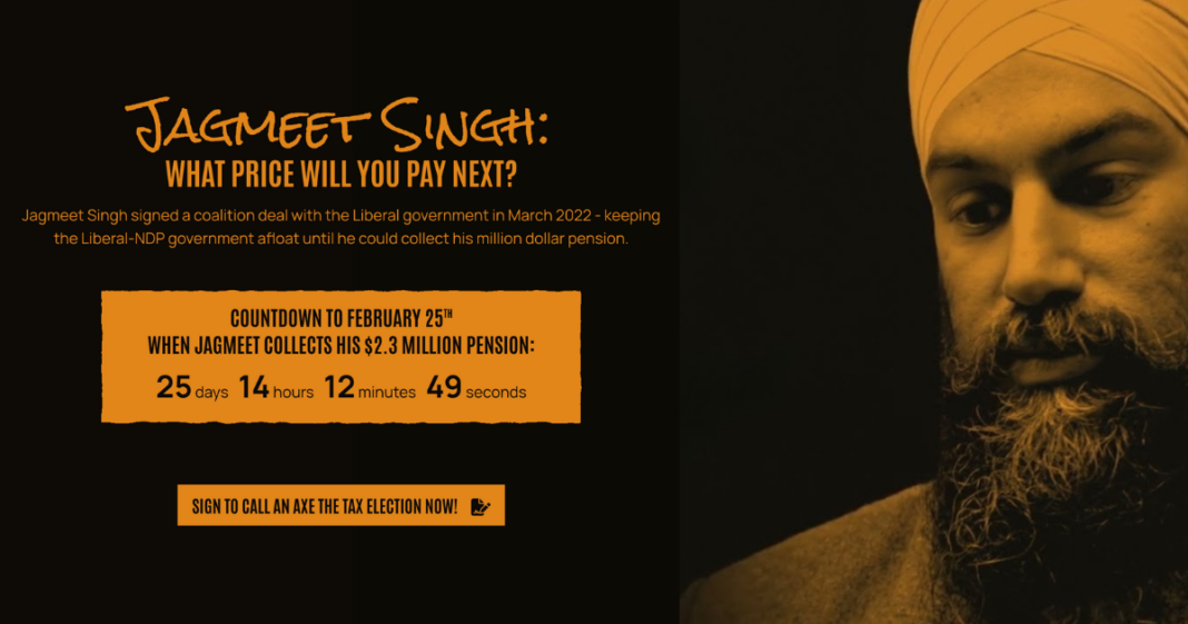 Conservatives launch Jagmeet Singh pension countdown clock | True North